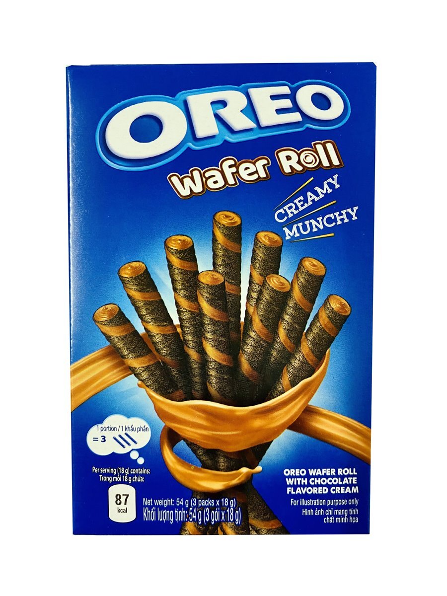 Oreo Wafer Roll Chocolate 54g – Knusprige Schokoladenwaffel mit Creme